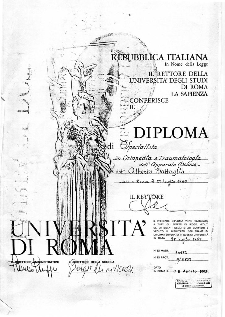 Certificato Di Laurea Dott Alberto Battaglia